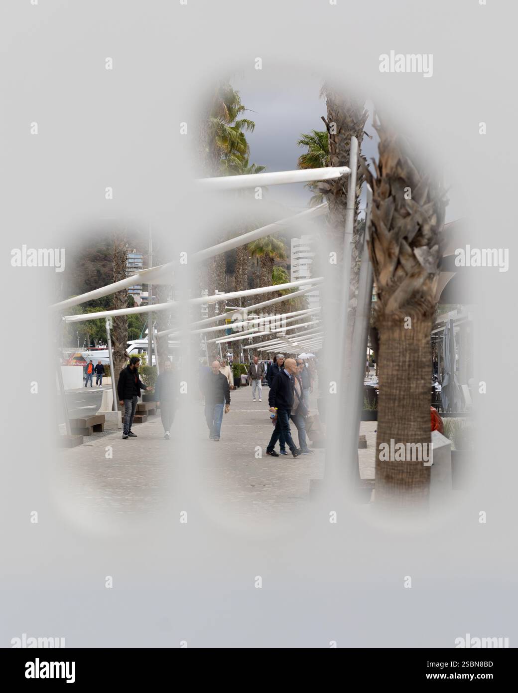The logo of Muelle Uno (dock one), harbour area in Malaga, Spain Stock ...
