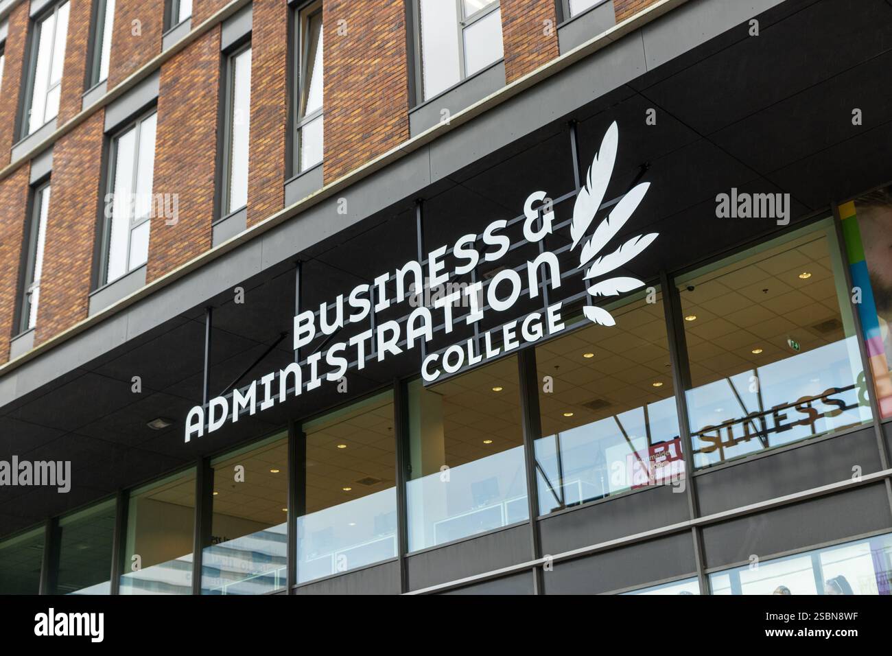 . Business Administration College sign logo Stock Photo - Alamy