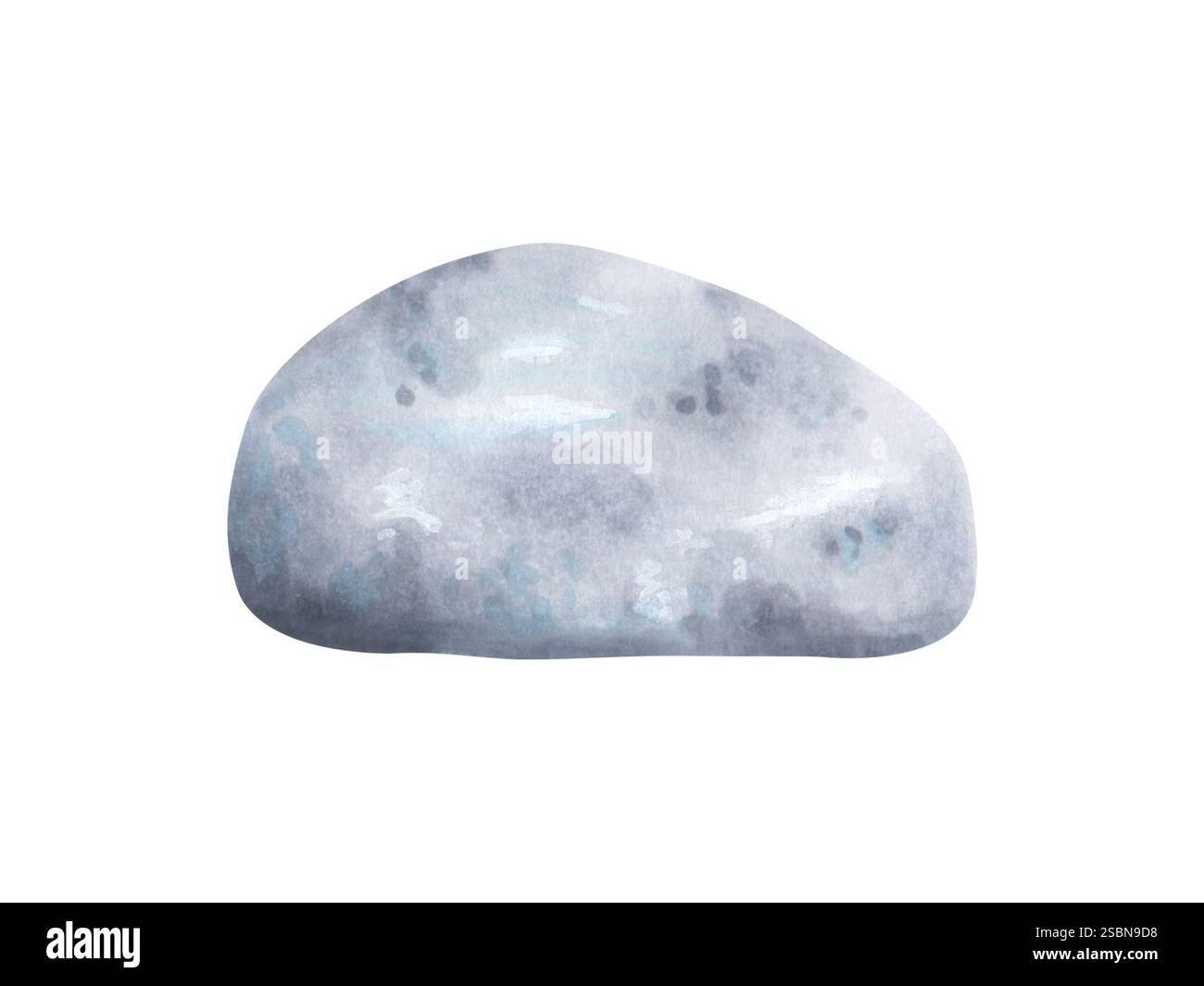 Sea rock. Watercolor and marker illustration. Rock clip art for ...