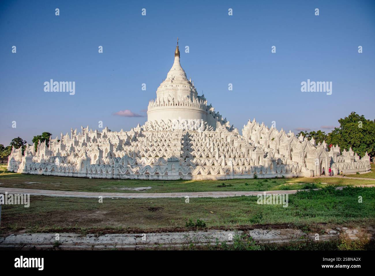 The beautiful white Hsinbyume Pagoda (also known as Mya Theindan Pagoda ...