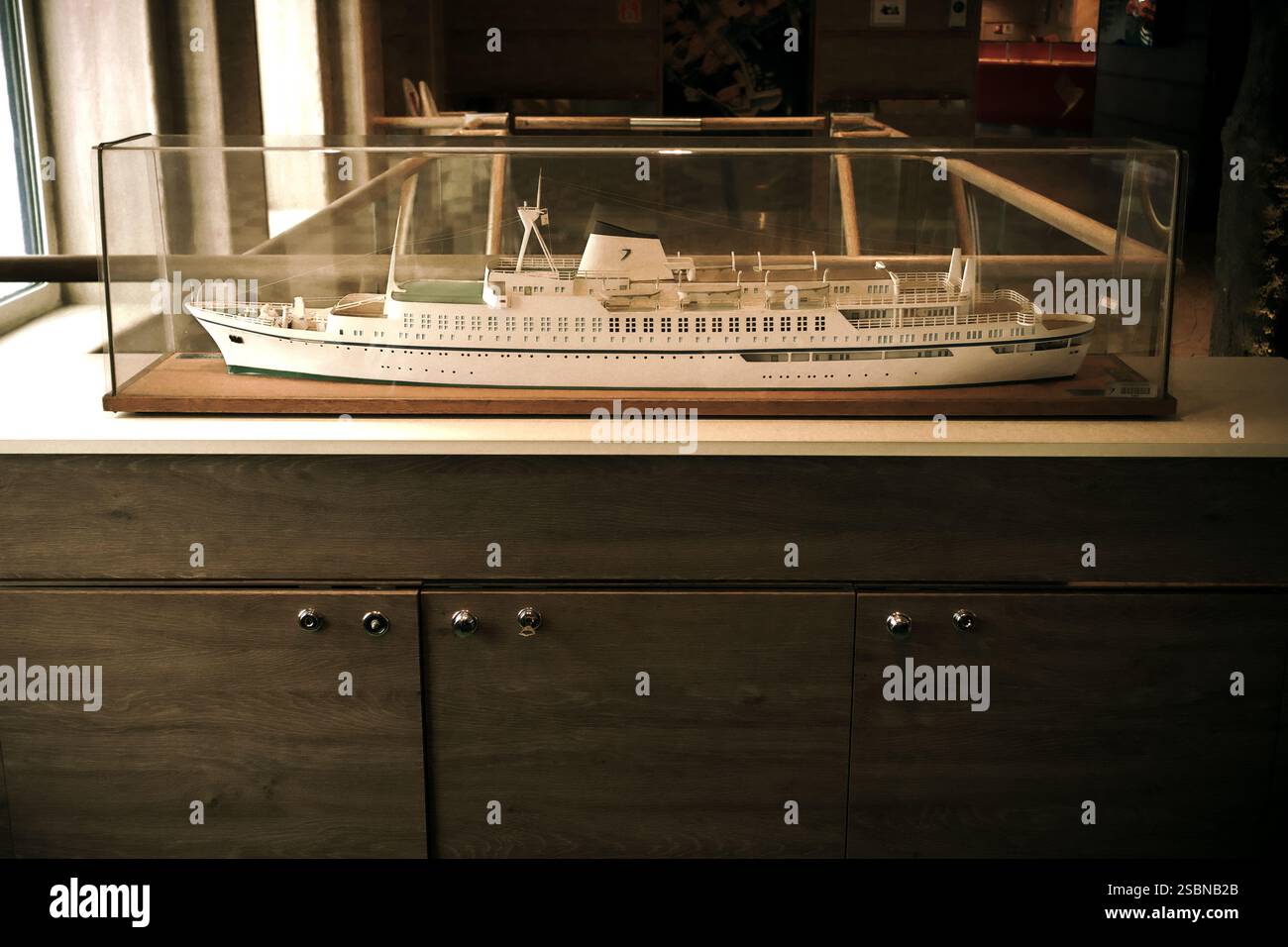 vintage style scale model of the "Dalmacija" ferry on international ...