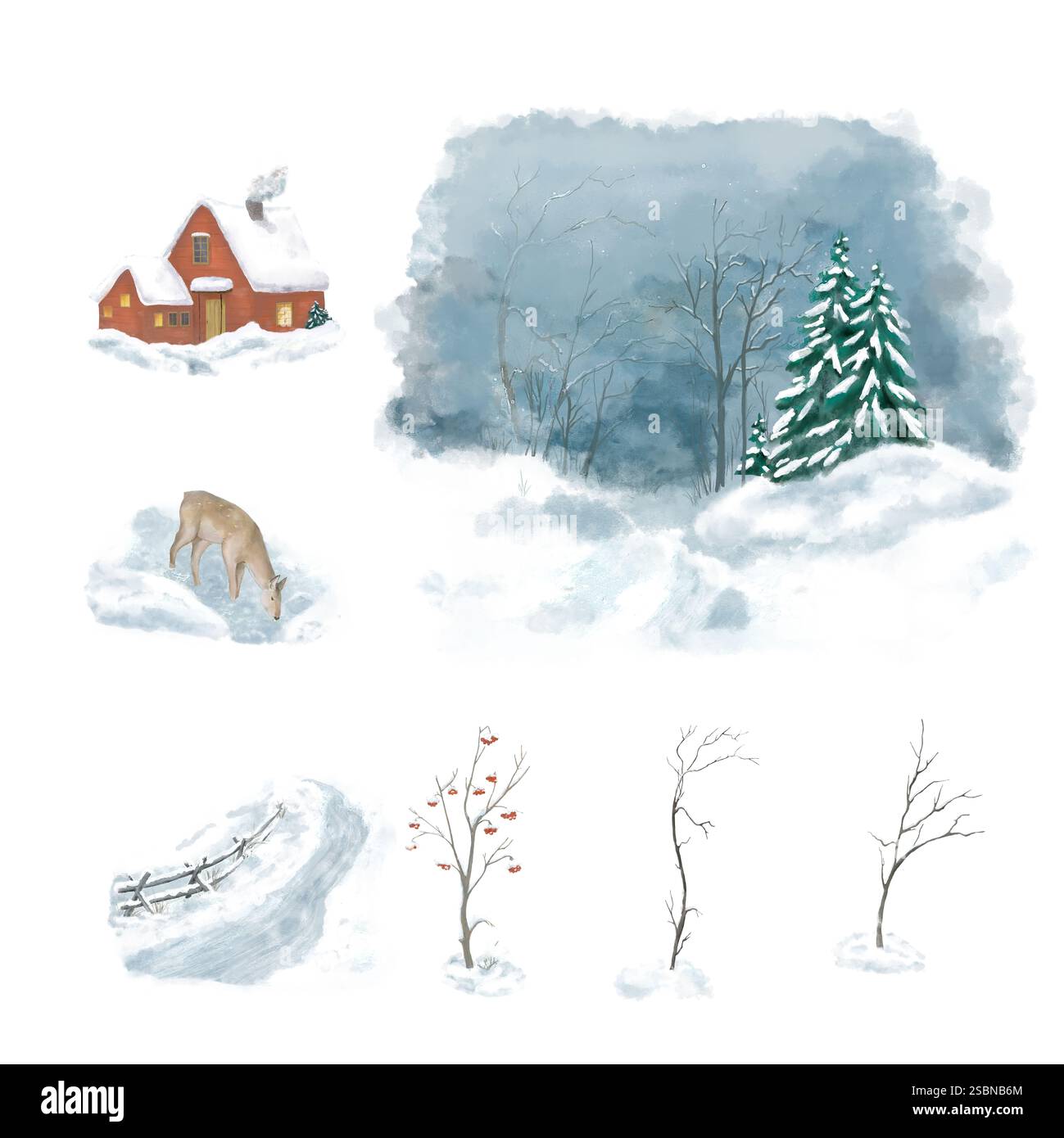 Xmas house set snow Cut Out Stock Images & Pictures - Alamy