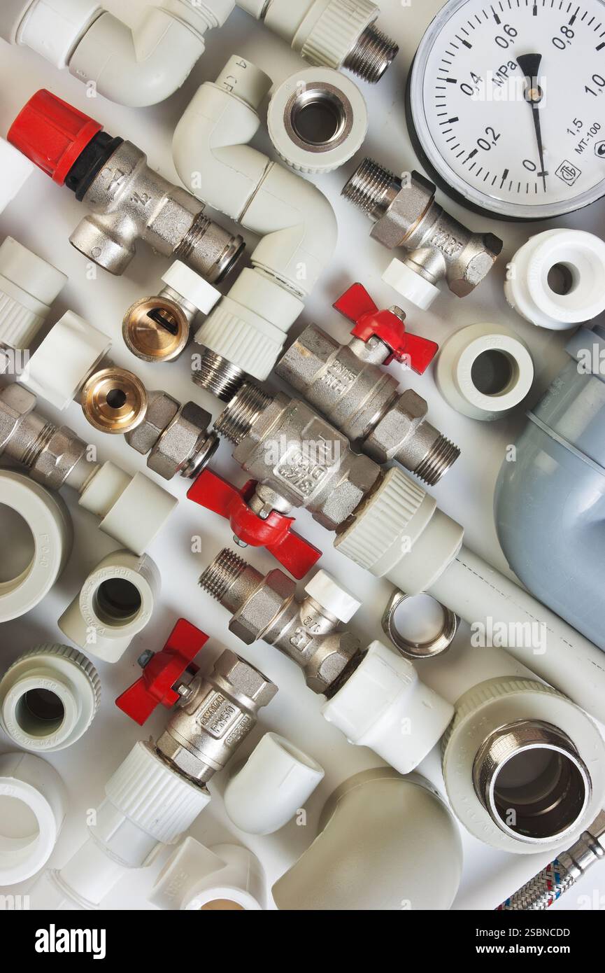 Plumbing fixtures and piping parts Stock Photo - Alamy