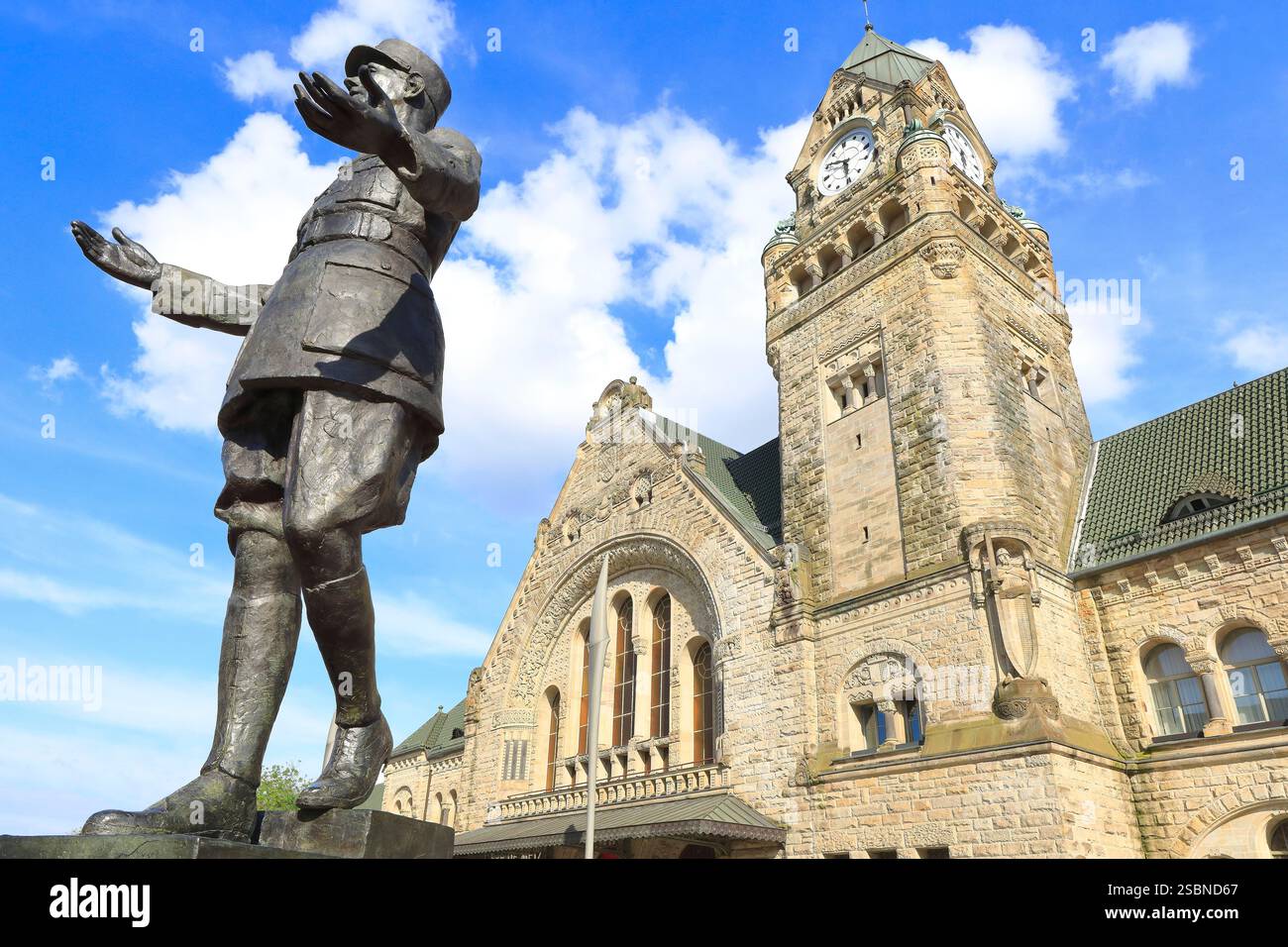 France, Moselle, Metz, railway station designed by the German architect ...