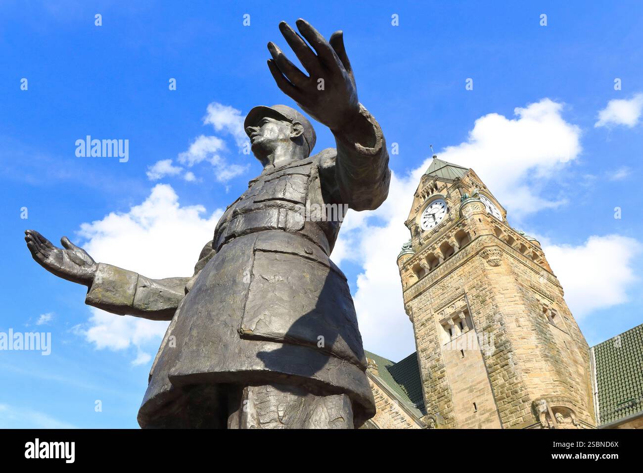 France, Moselle, Metz, railway station designed by the German architect ...