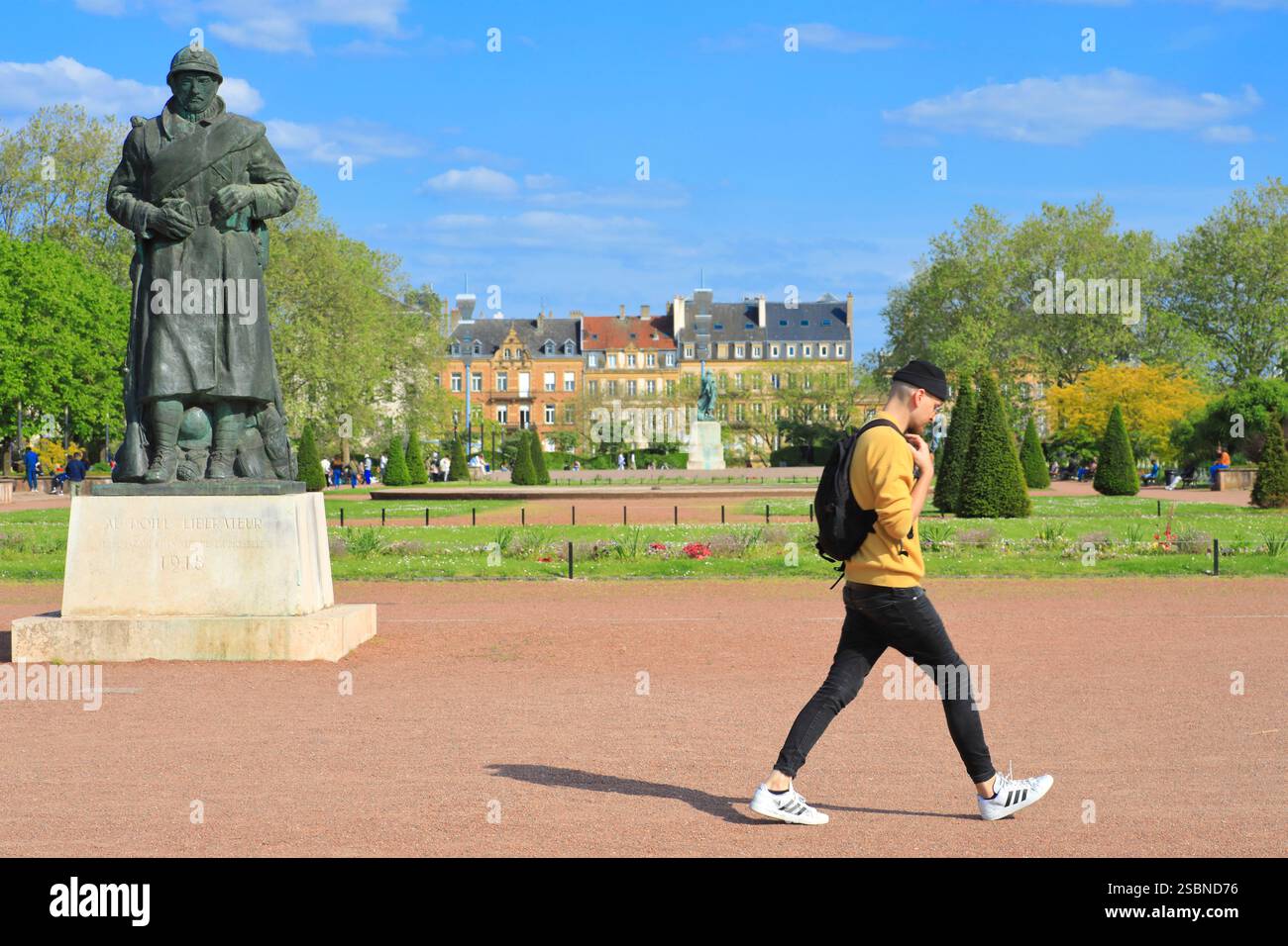 France, Moselle, Metz, Metz-Centre district, Esplanade garden, statue ...