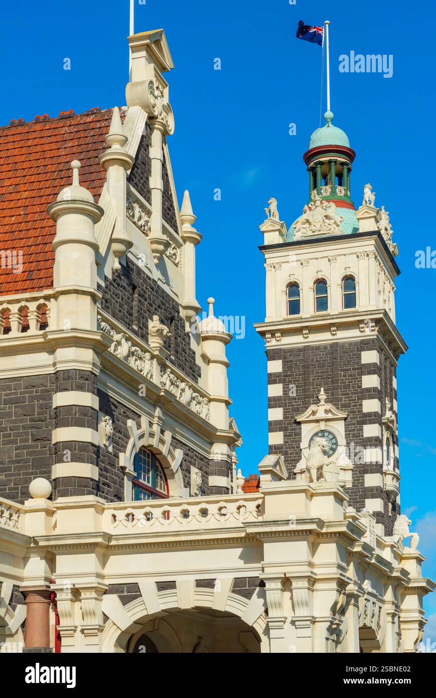 New Zealand, South Island, Dunedin Station, Dunedin, Otago Region Stock ...