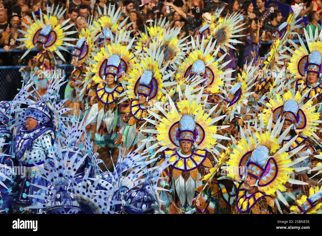 Brazil, Rio de Janeiro, dancers from a samba school parading in the ...