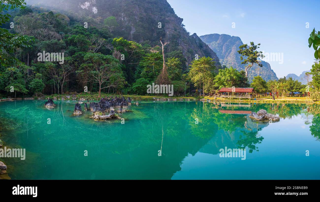 Laos, Vientiane province, Vang Vieng, Blue Lagoon 2 Stock Photo - Alamy