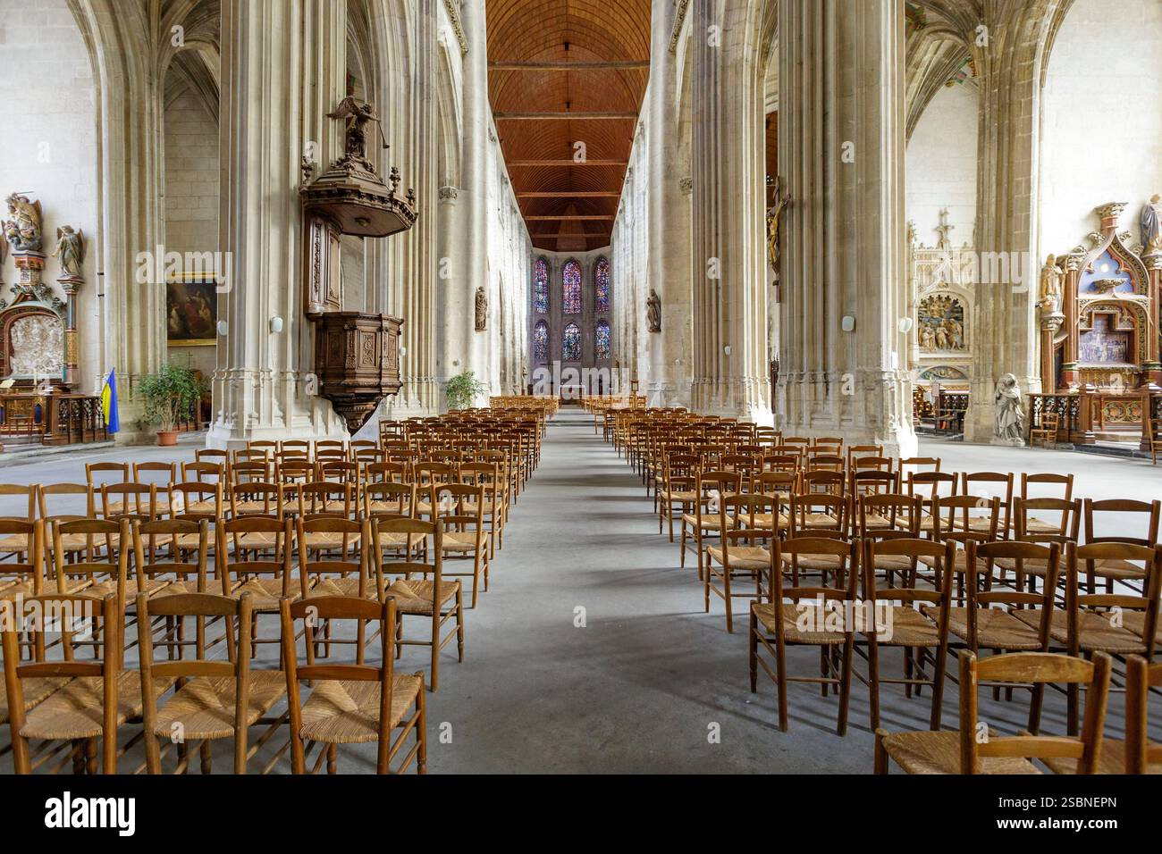 France, Somme, Baie de Somme (bay of Somme), Abbeville, Saint Vulfran ...