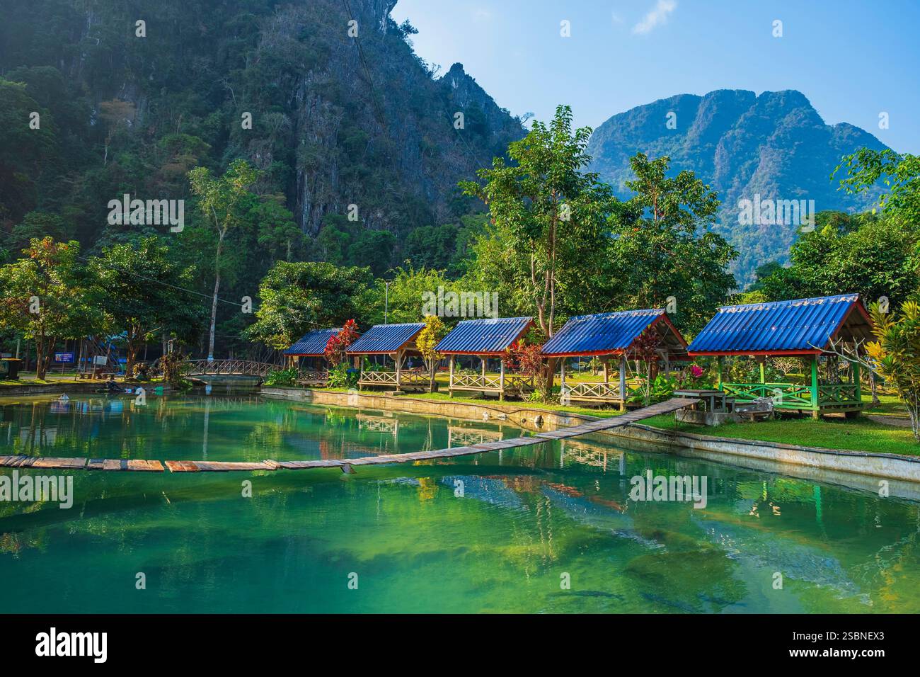 Laos, Vientiane province, Vang Vieng, Blue Lagoon 2 Stock Photo - Alamy