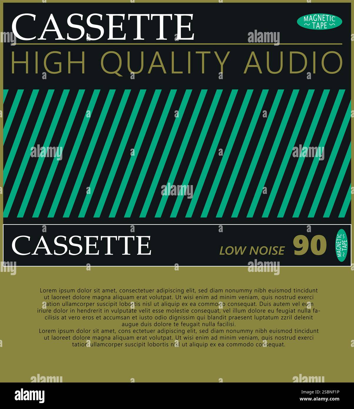 1980s Retro audio cassette cover art design, vector Stock Vector Image ...