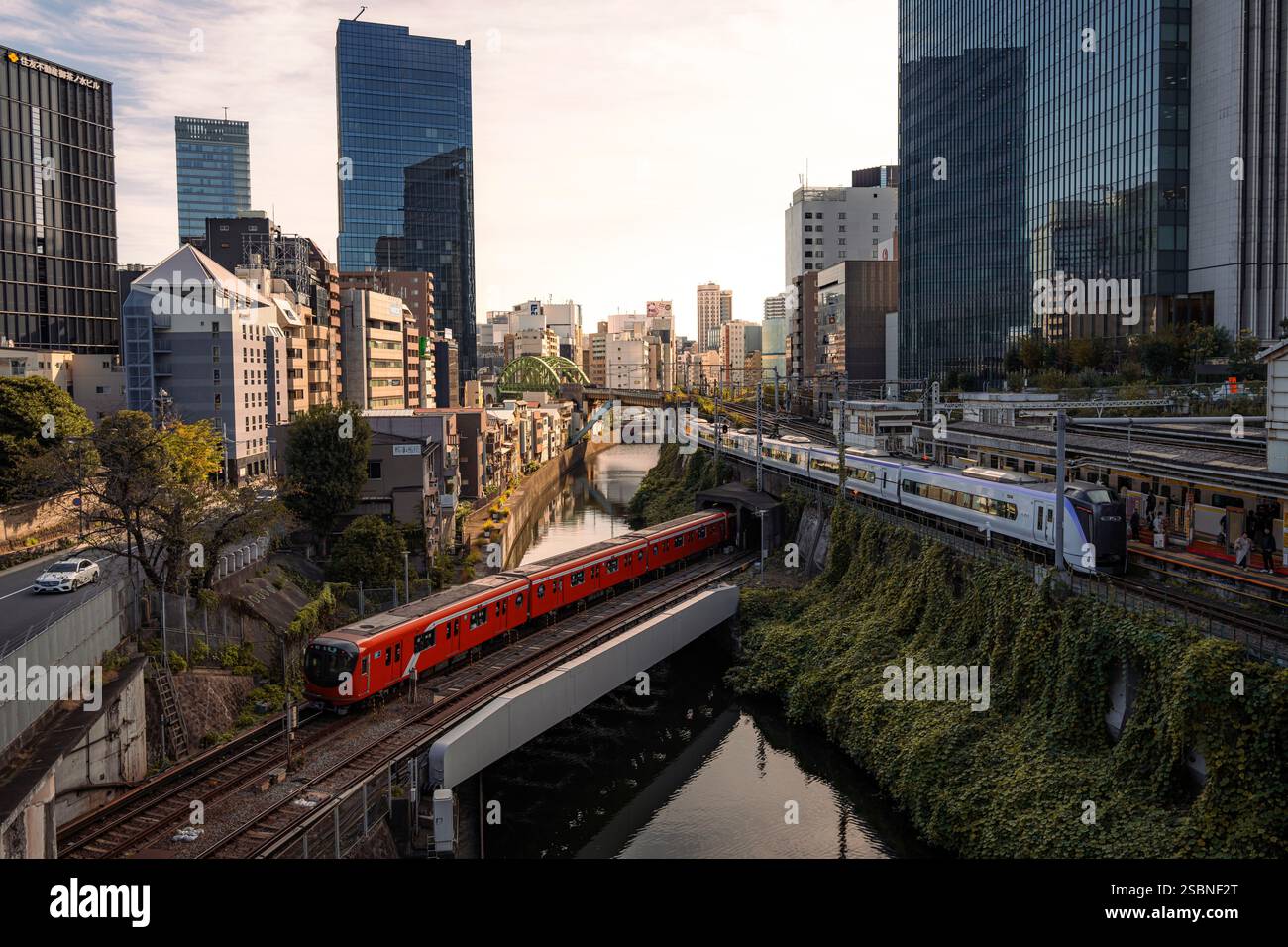 Japan, Honshu, Tokyo, trains and subway from Ochanomizu station, from ...