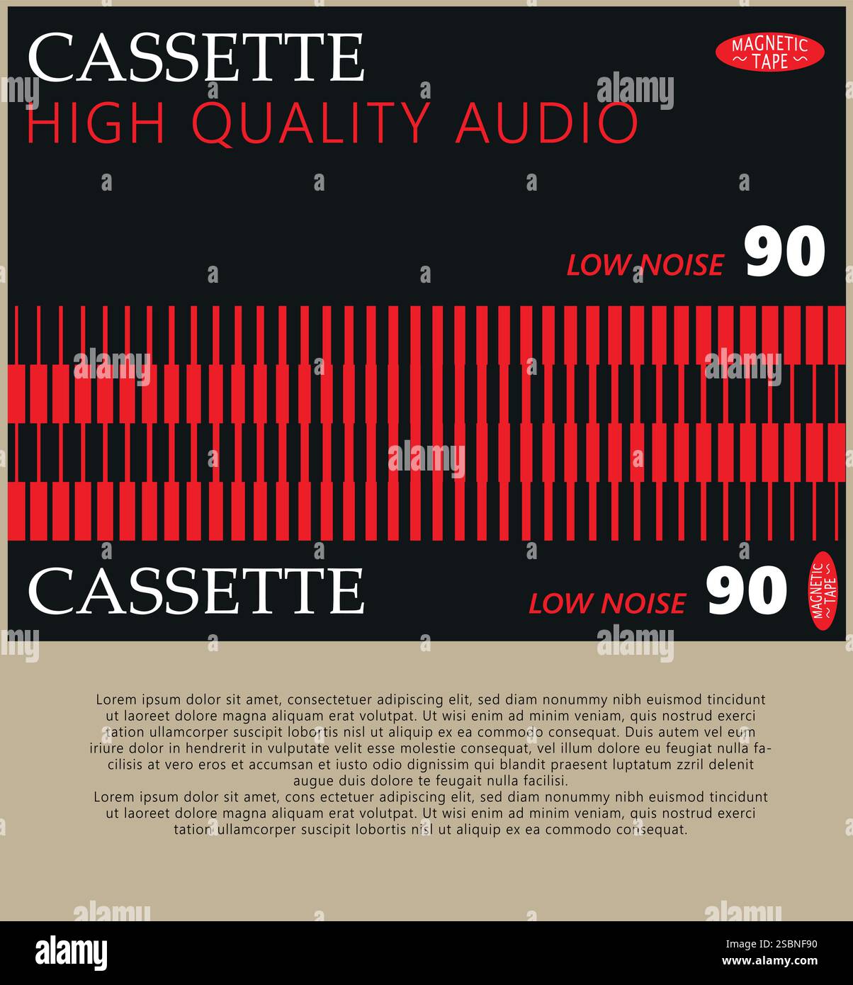 1980s Retro audio cassette cover art design, vector Stock Vector Image ...