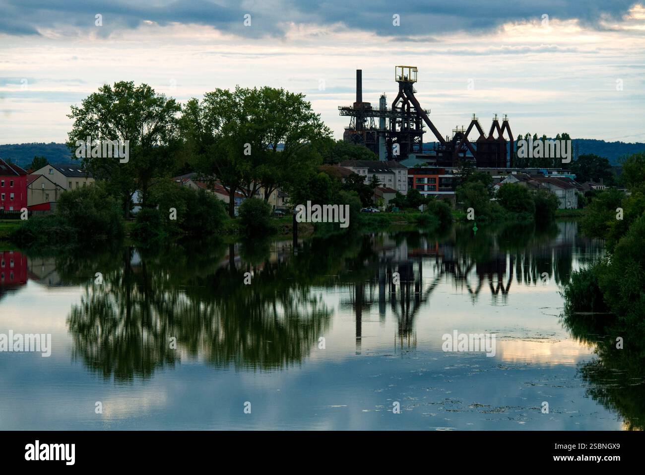 France, Moselle, Fensch Valley, Uckange steel mill, Blast furnace U4 ...