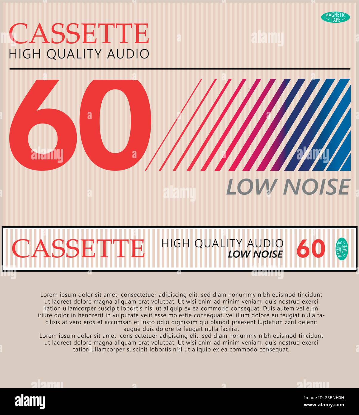 1980s Retro audio cassette cover art design, vector Stock Vector Image ...