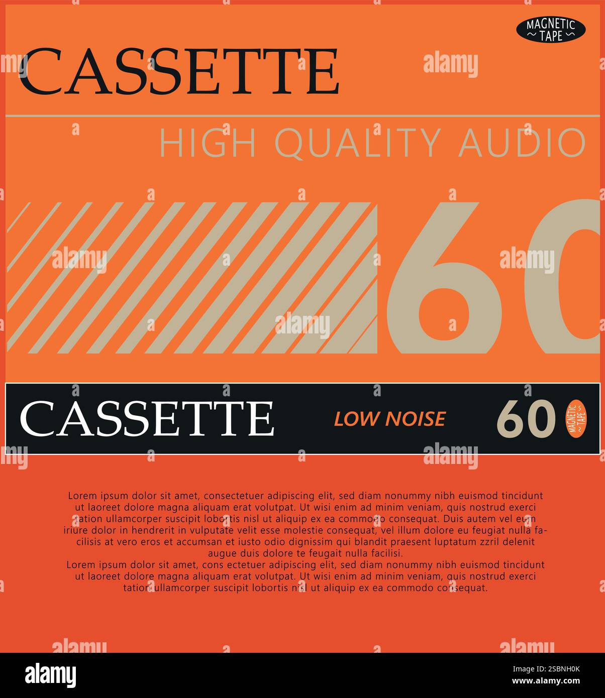 1980s Retro audio cassette cover art design, vector Stock Vector Image ...