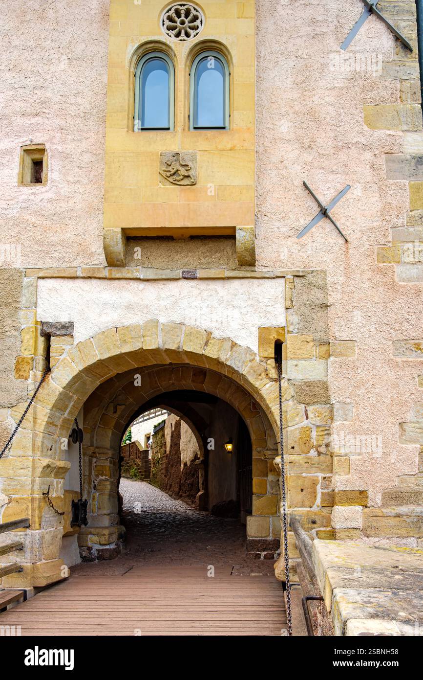 Gatehouse and drawbridge of Wartburg Castle, on the UNESCO World ...