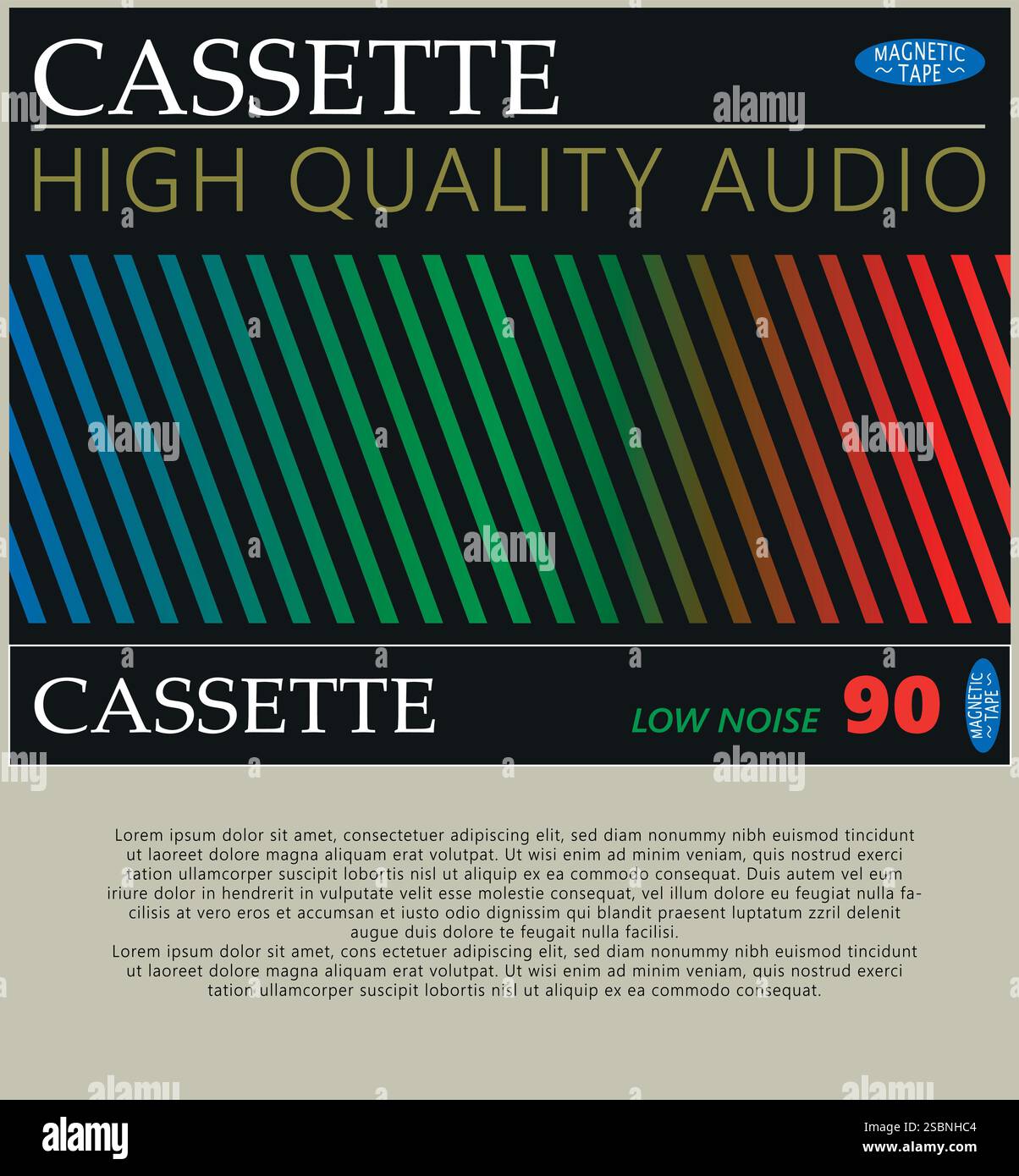 1980s Retro audio cassette cover art design, vector Stock Vector Image ...