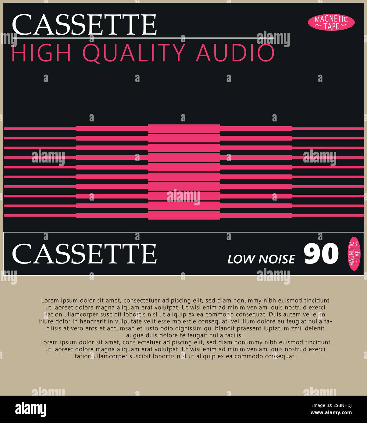 1980s Retro audio cassette cover art design, vector Stock Vector Image ...