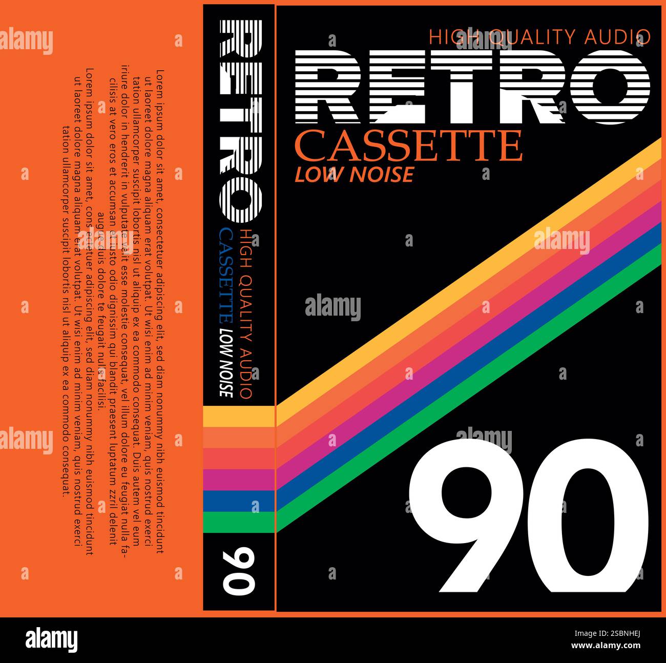 1980s Retro audio cassette cover art design, vector Stock Vector Image ...