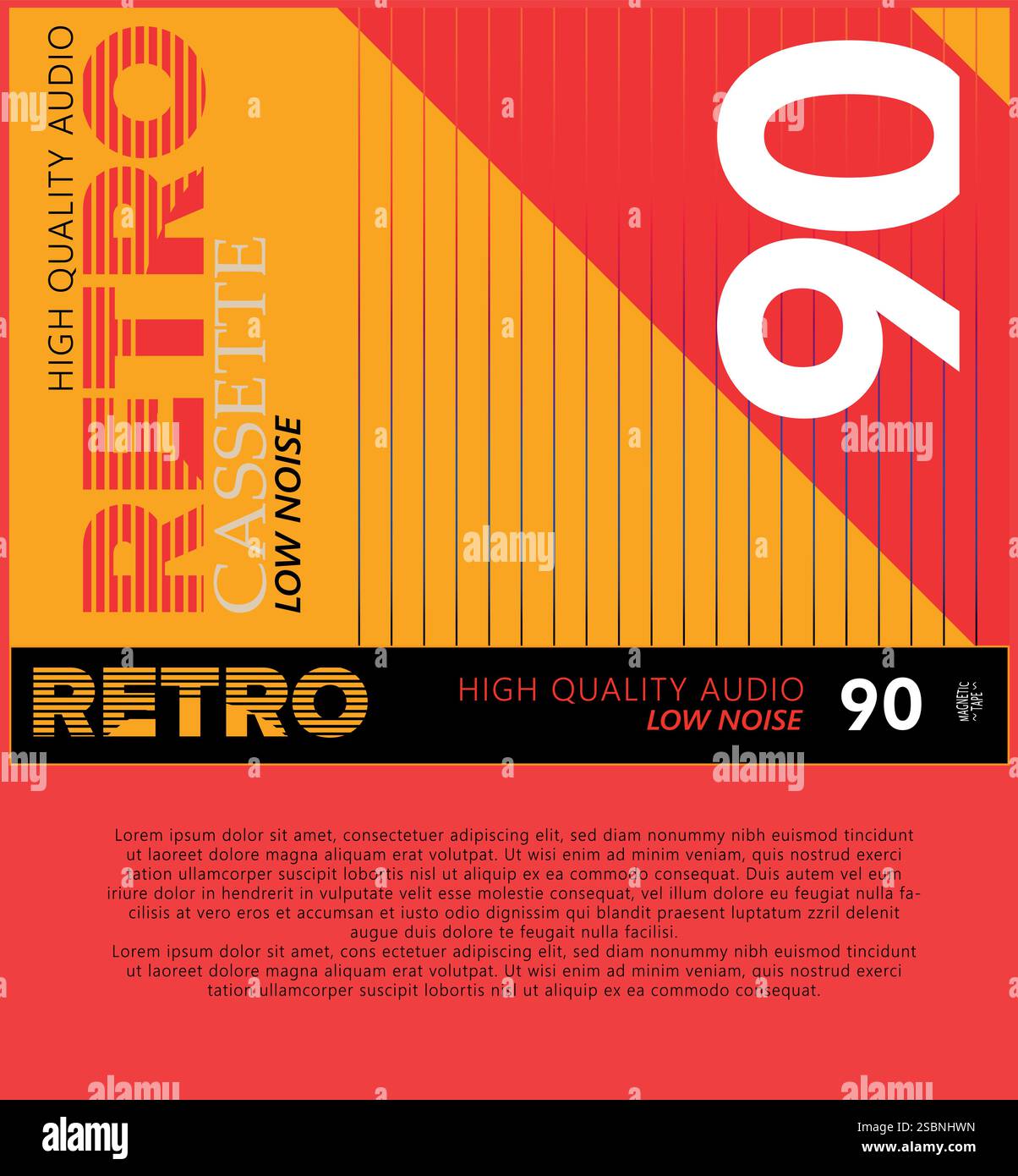 1980s Retro audio cassette cover art design, vector Stock Vector Image ...