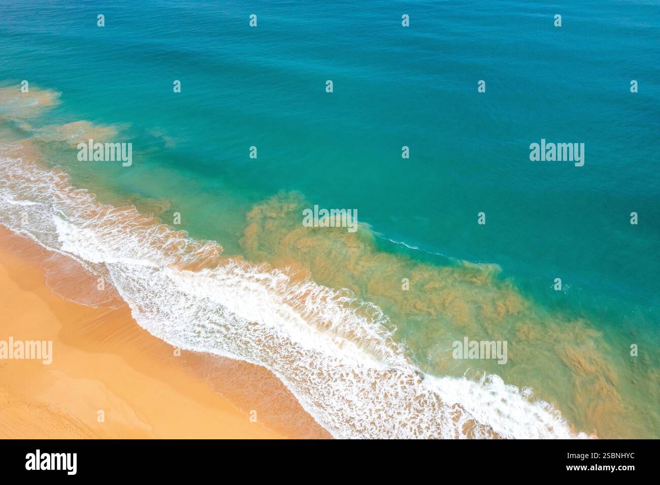 Panama, Bocas del Toro, Isla Colón, aerial view of Bluff Beach (aerial ...