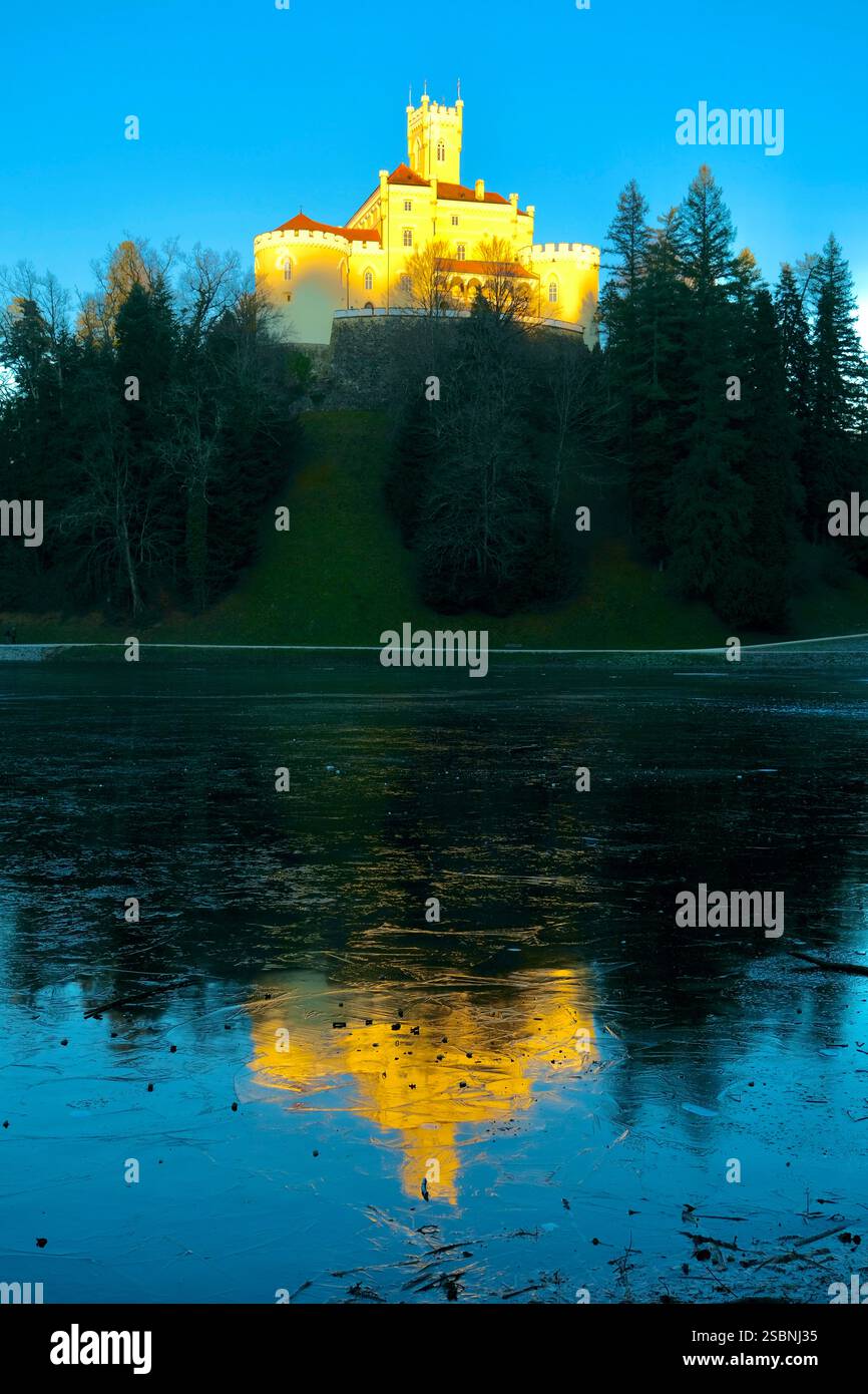 Croatia, Varazdin County, Trakoscan, park, lake and historic castle of ...