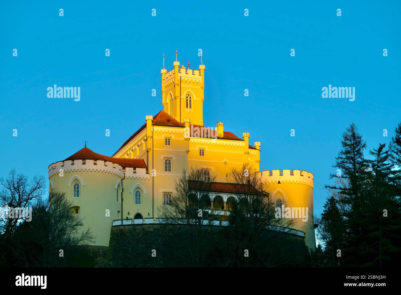 Croatia, Varazdin County, Trakoscan, park, lake and historic castle of ...