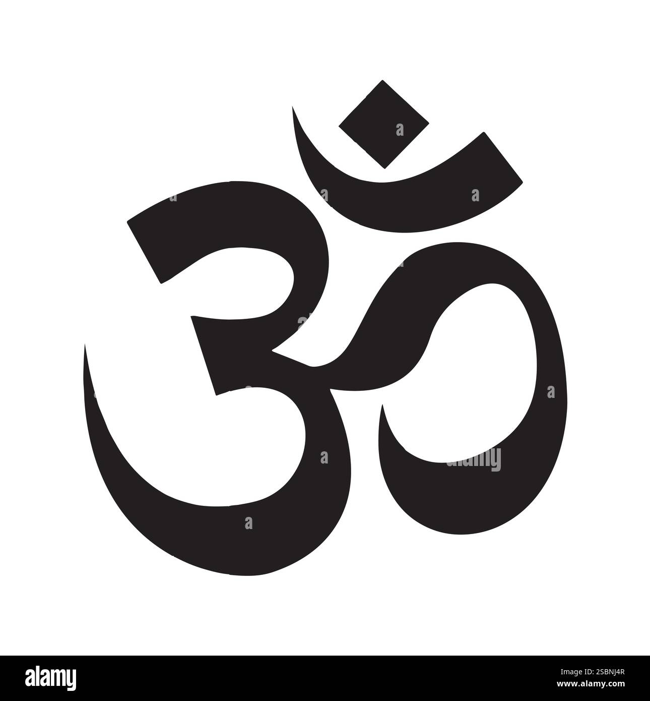 Om ligature in Devanagari script, sanskrit symbol, black letter on ...