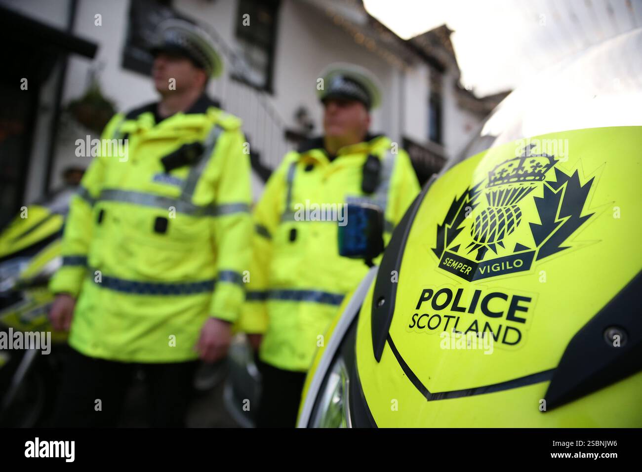 File photo dated 01/12/16 of Police Scotland officers in Glasgow.Police ...