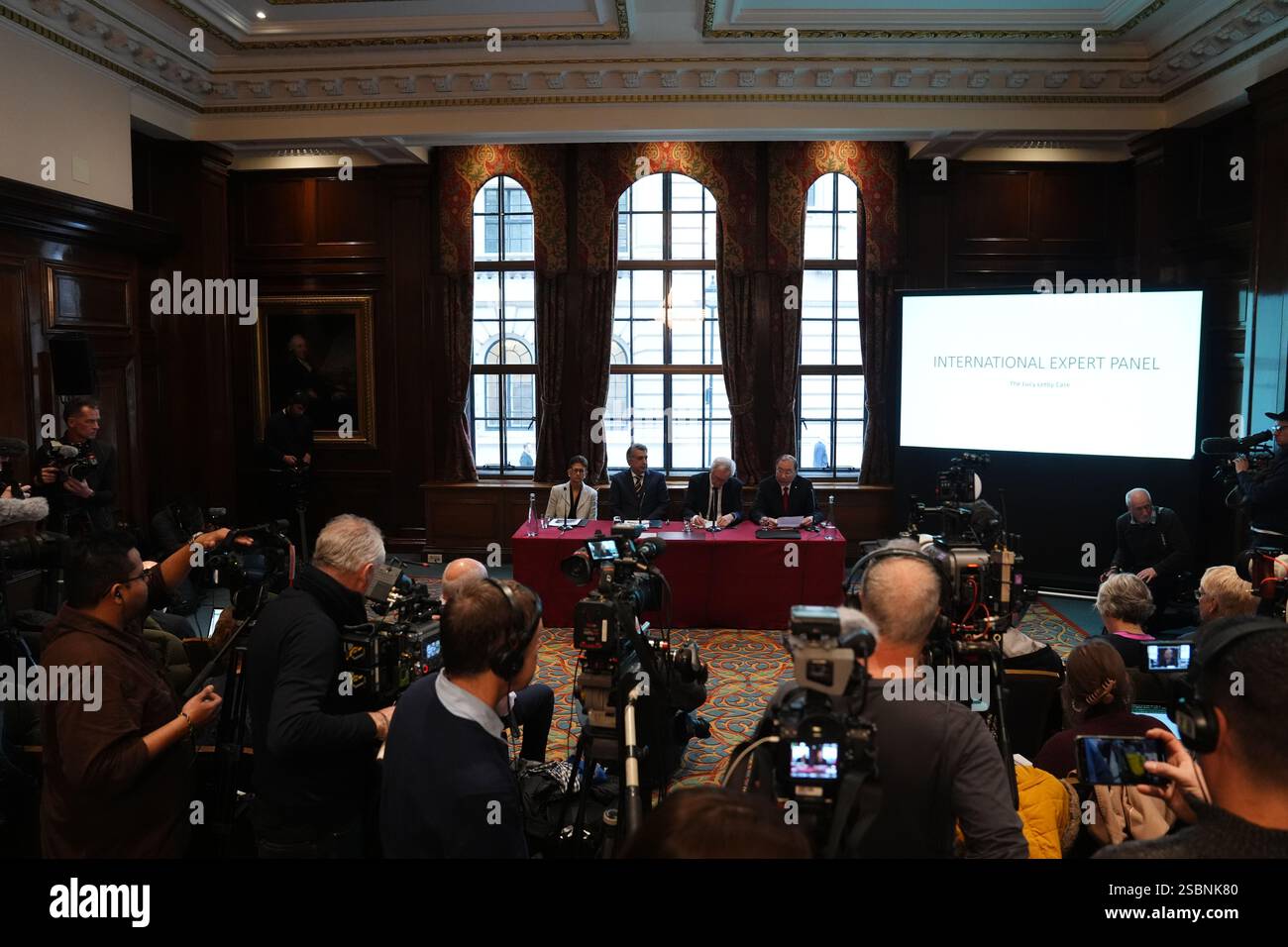 (left to right) Professor Neena Modi, barrister Mark McDonald, Sir David Davis MP and retired ...