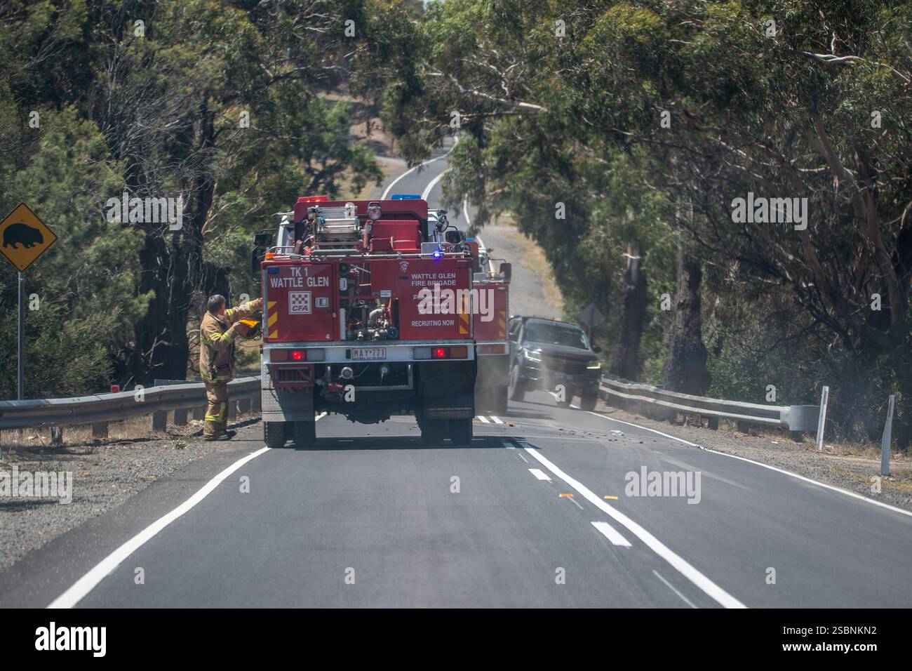 Country Fire Authority crews from Wattle Glen are some of the 27 trucks ...