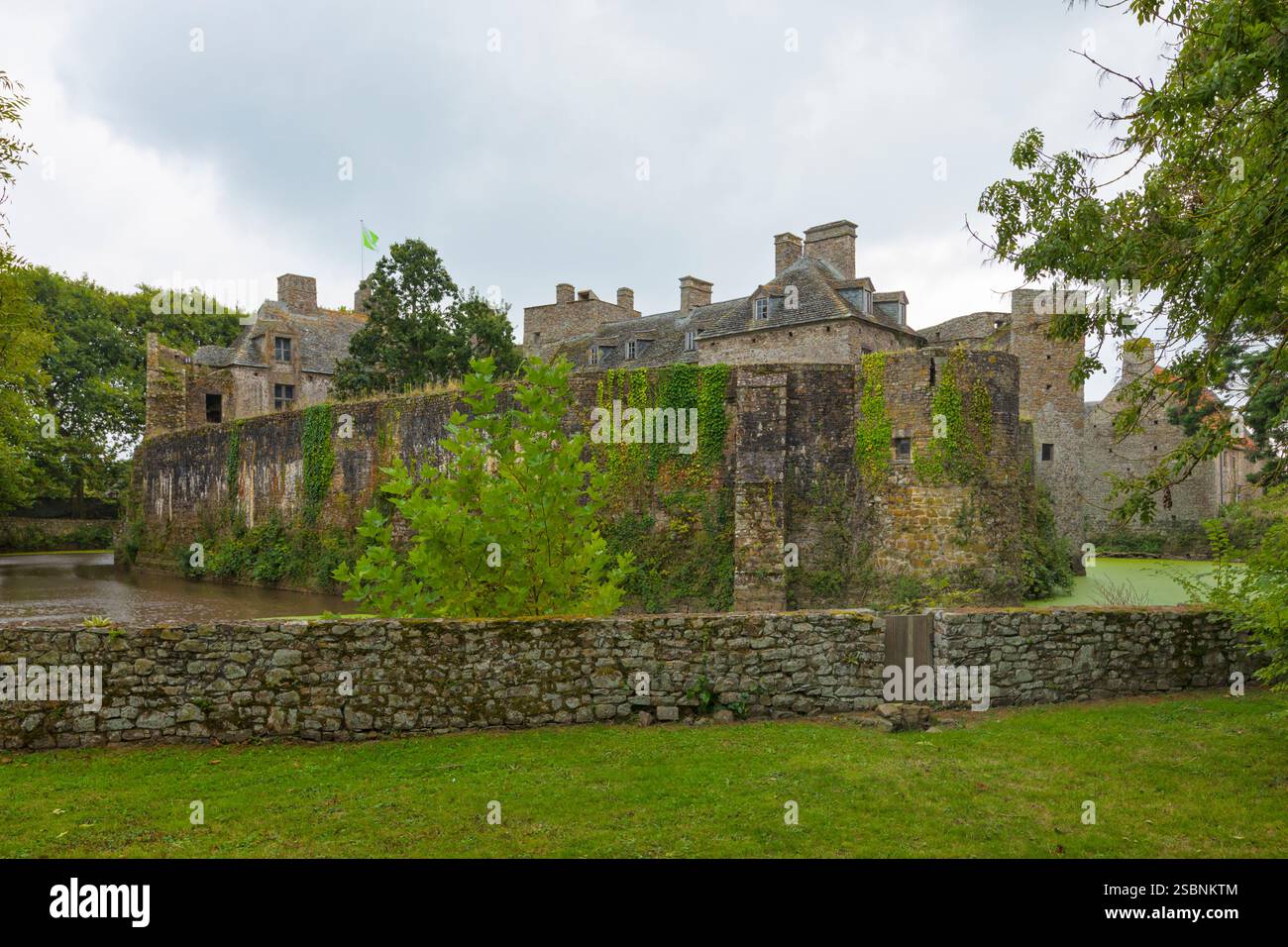 12th century Castle Château fort de Pirou, Normandy, France Stock Photo ...
