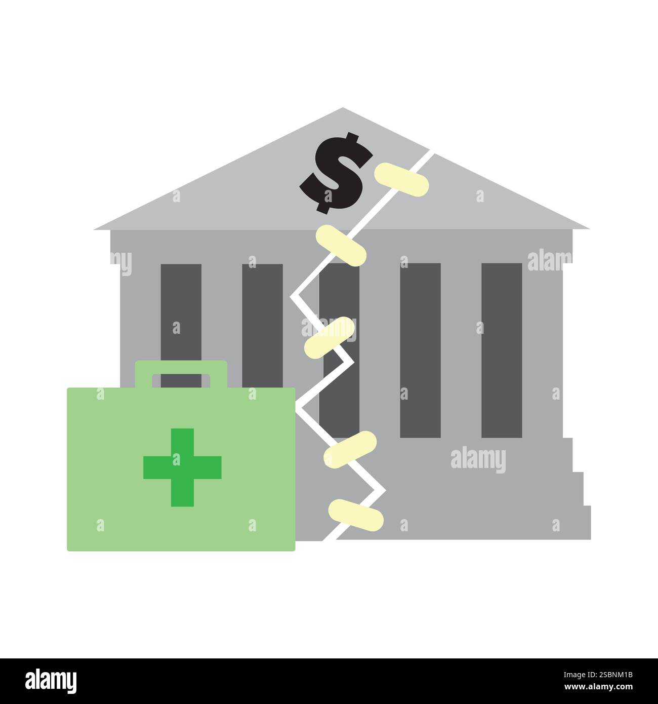 Banking collapse, anti crisis procedure concept, financial help ...