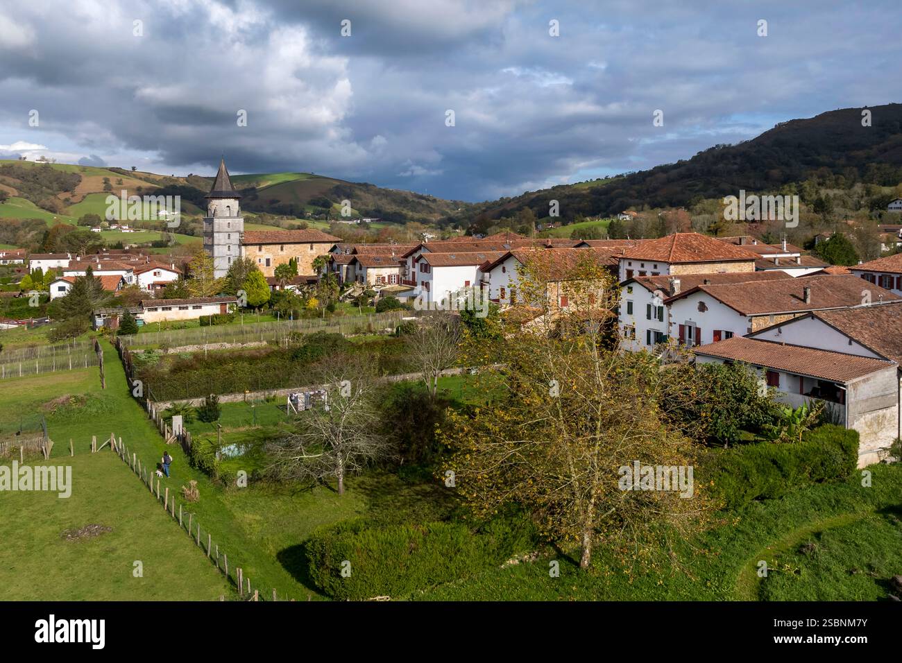France, Pyrenees Atlantiques, Basque Country, Ainhoa, labelled Les Plus ...