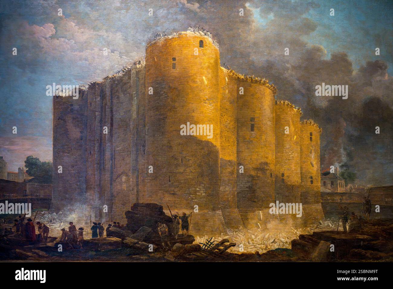 France, Paris, Marais district, Carnavalet Museum, painting (detail) of ...