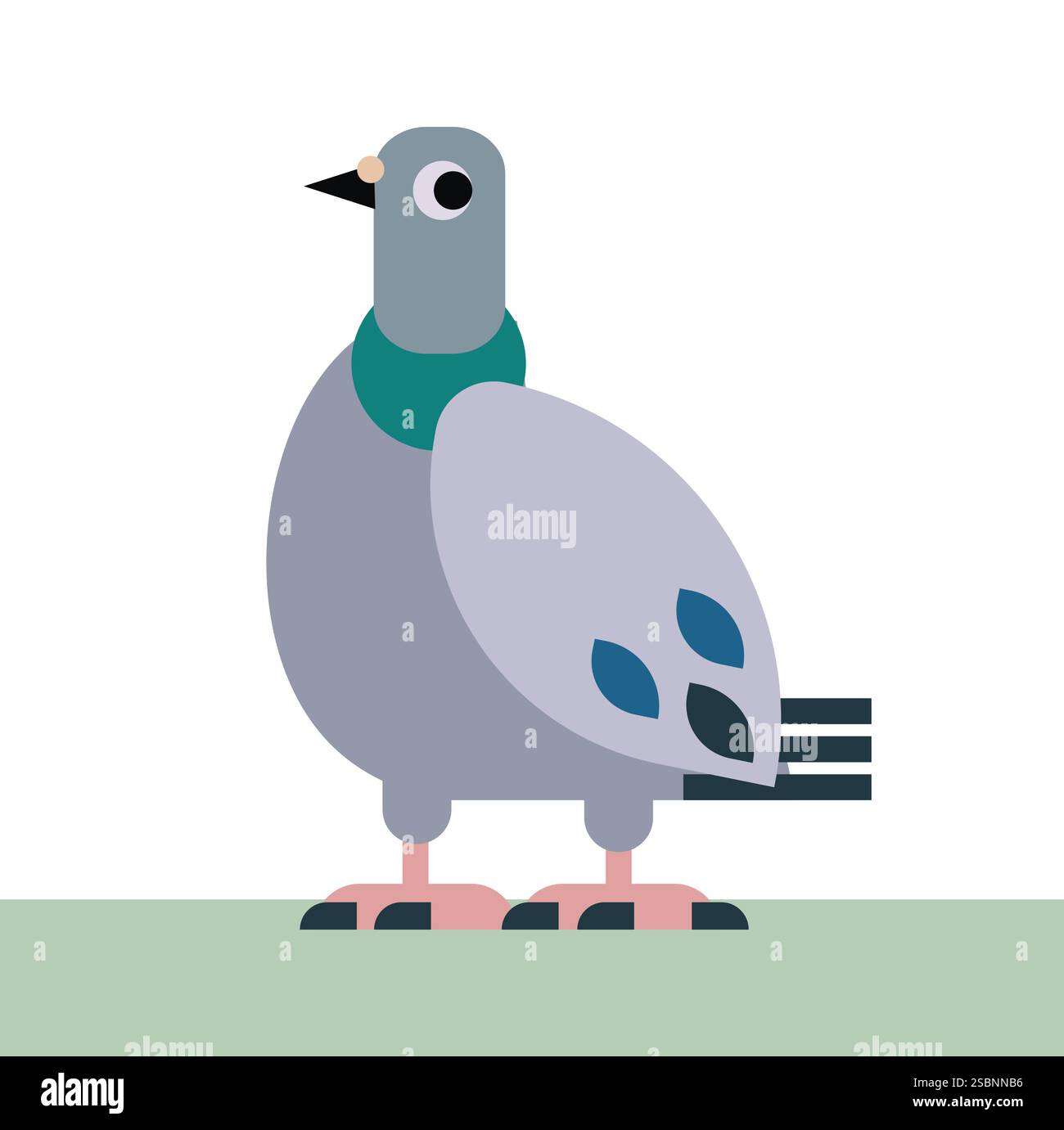 cartoon flat character, funny pigeon, vector illustration Stock Vector ...