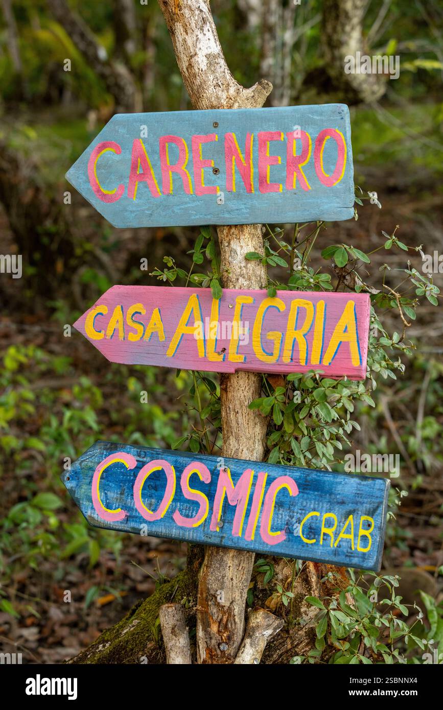 Panama, Bocas del Toro, Isla Carenero, Carenero Island, directional ...
