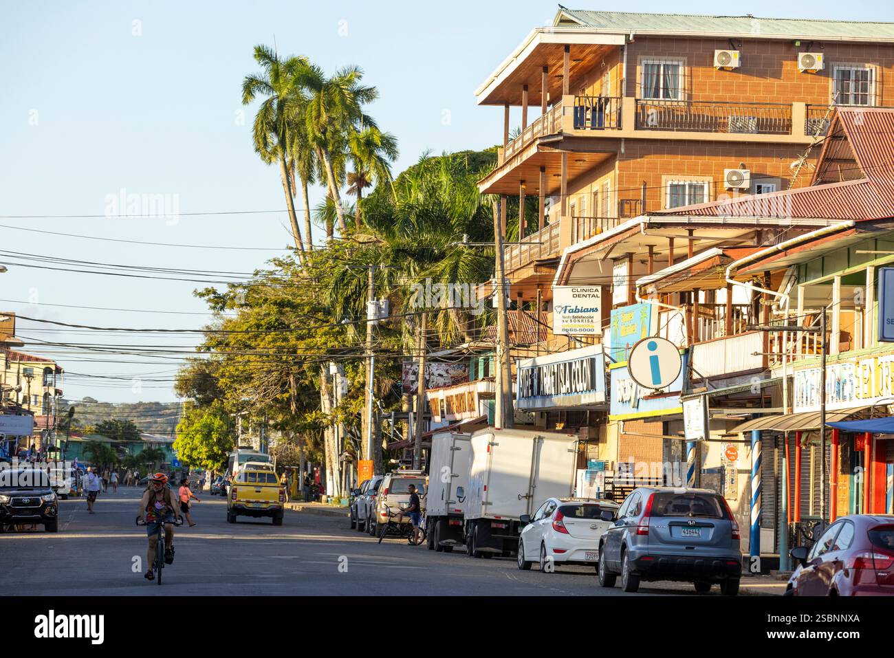 Panama, Bocas del Toro, Isla Colón, the main island, street in the city ...