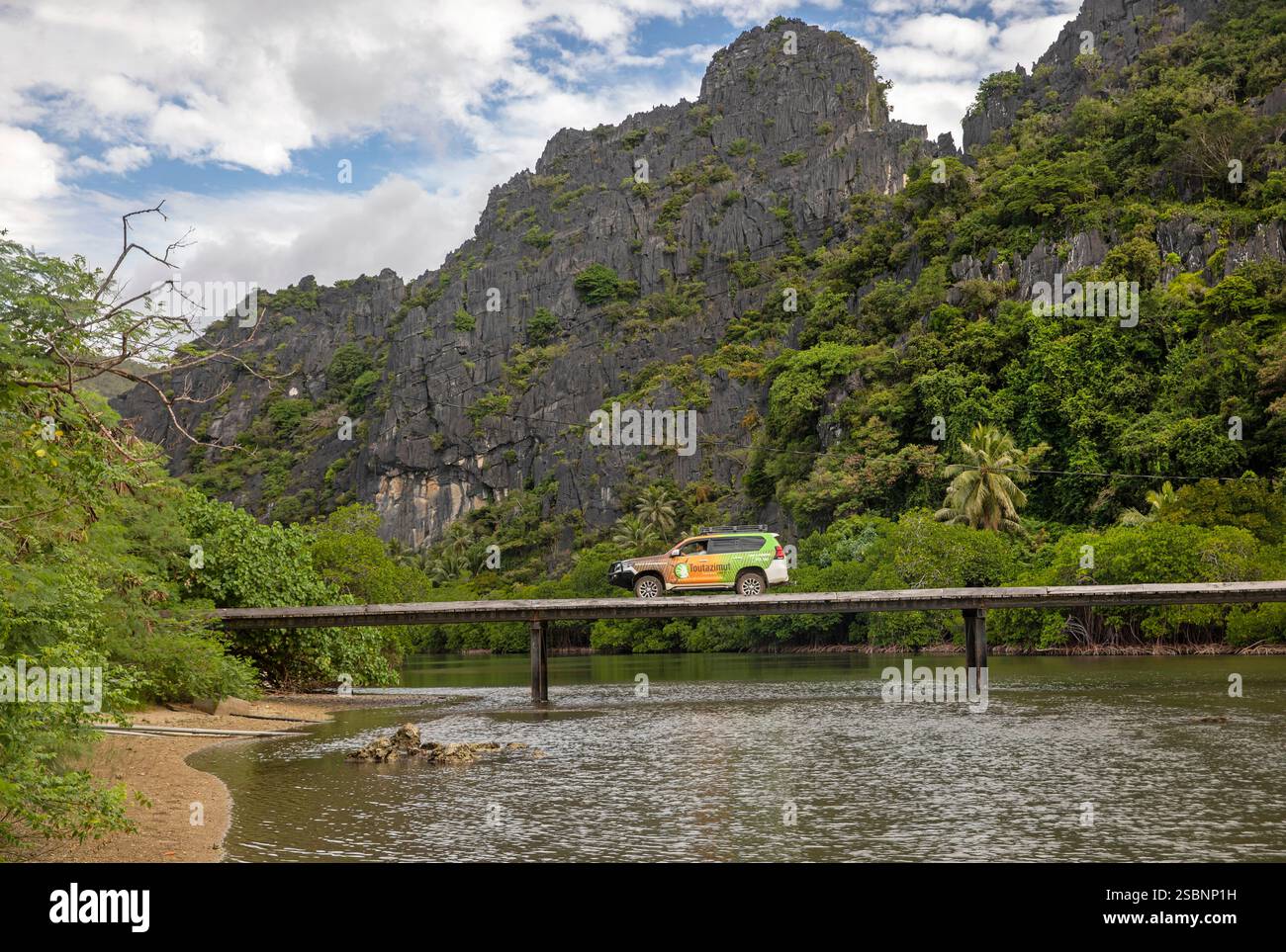France, New Caledonia, South Pacific, Grande Terre, Hienghène, 4X4 car ...
