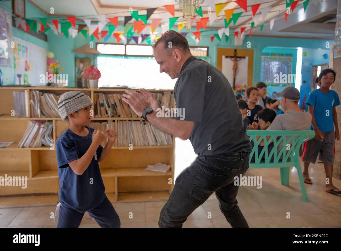 Philippines, Manila,, Matthieu Dauchez, French priest at the head of ...
