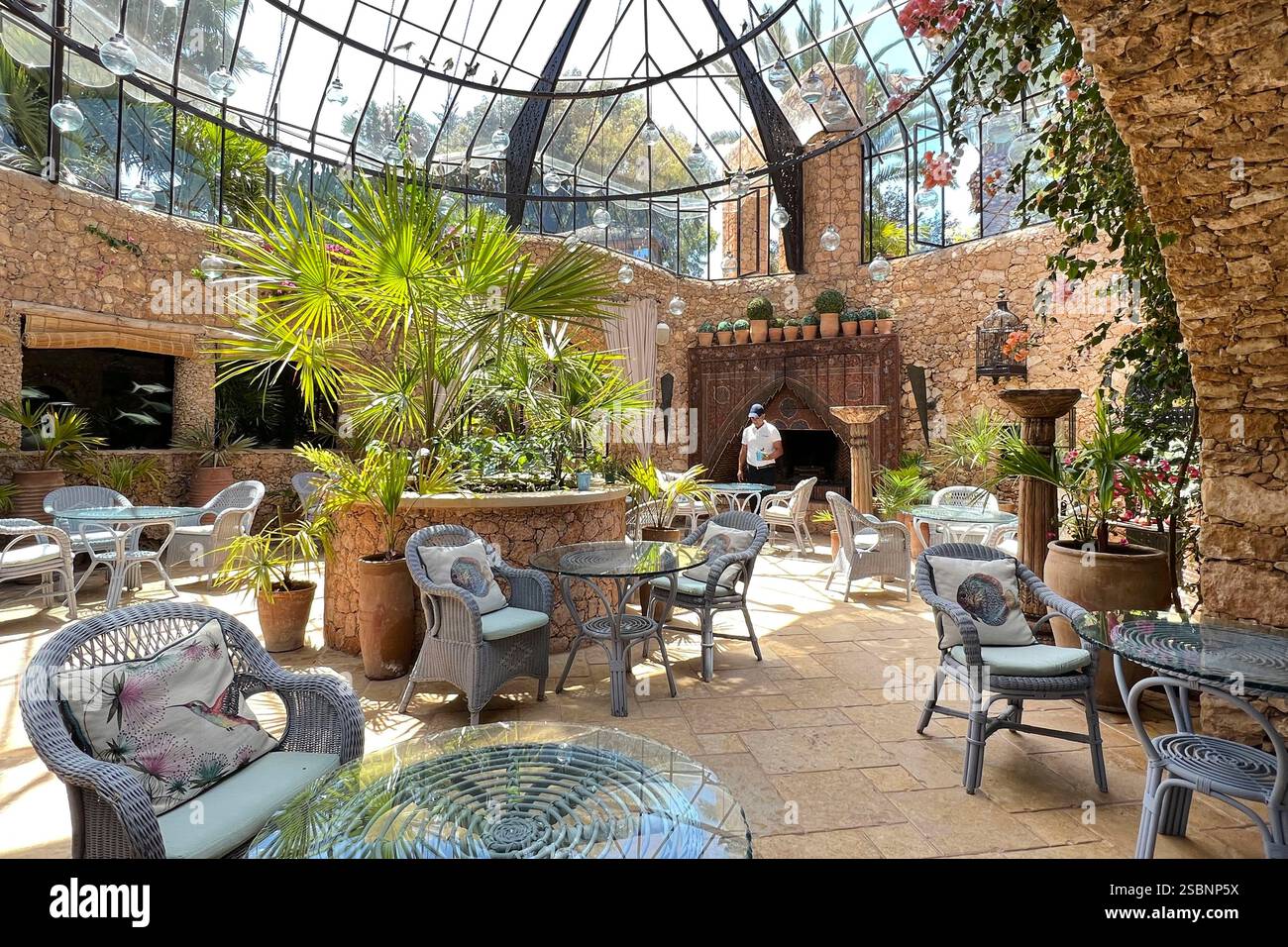 Morocco, Sidi Bennour province, Oualidia, greenhouse housing a ...