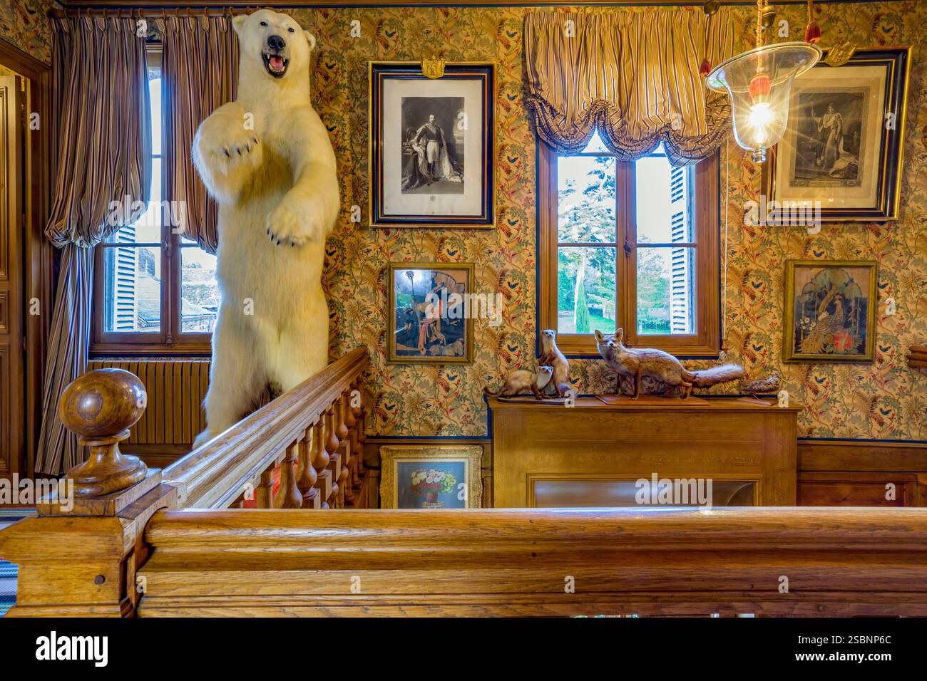 France, Indre et Loire, Neuville-sur-Brenne, Valbrenne castle, stuffed ...