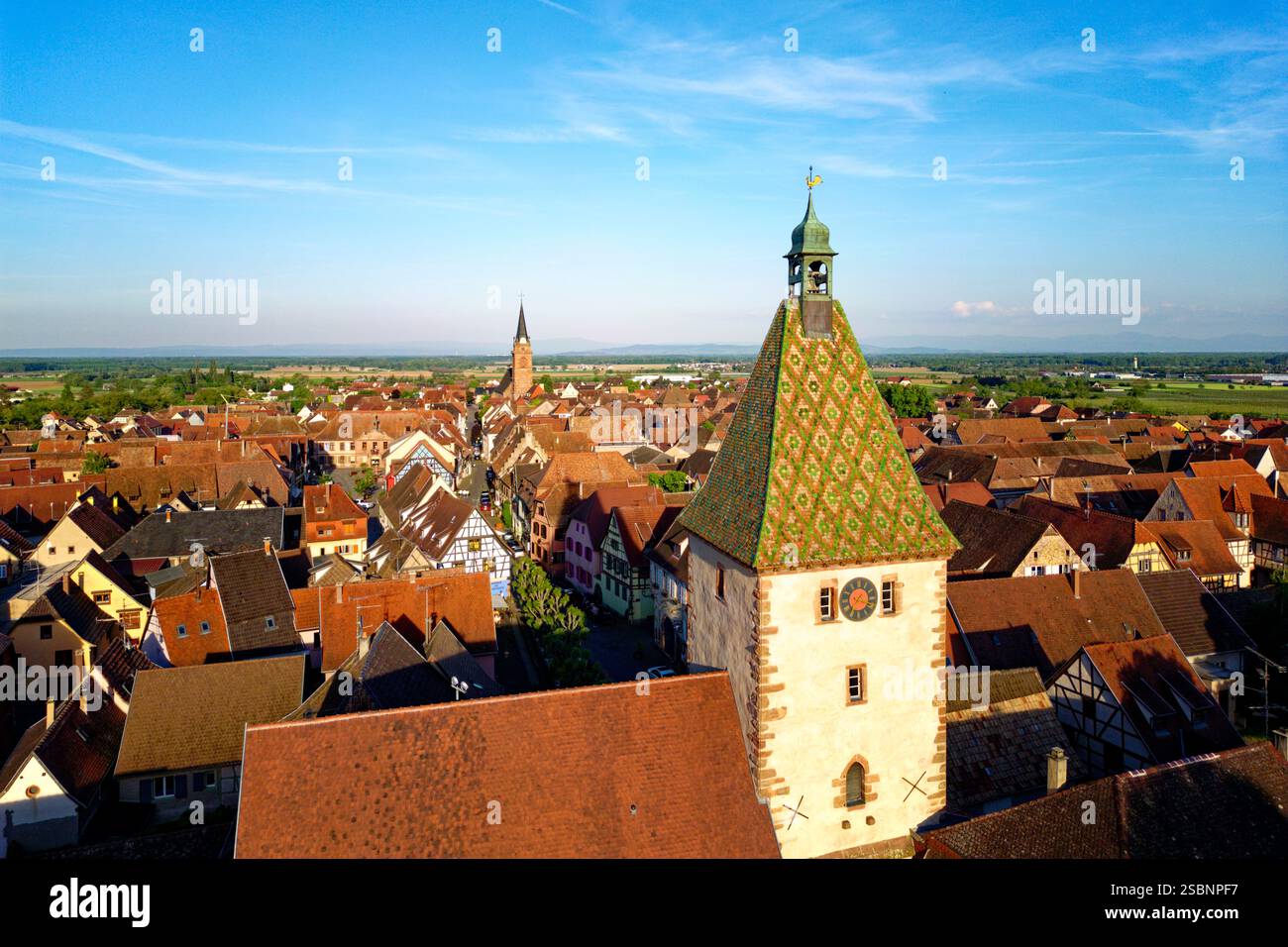 /France, Haut Rhin, Alsace wine road, Bergheim, medieval walled ancient ...