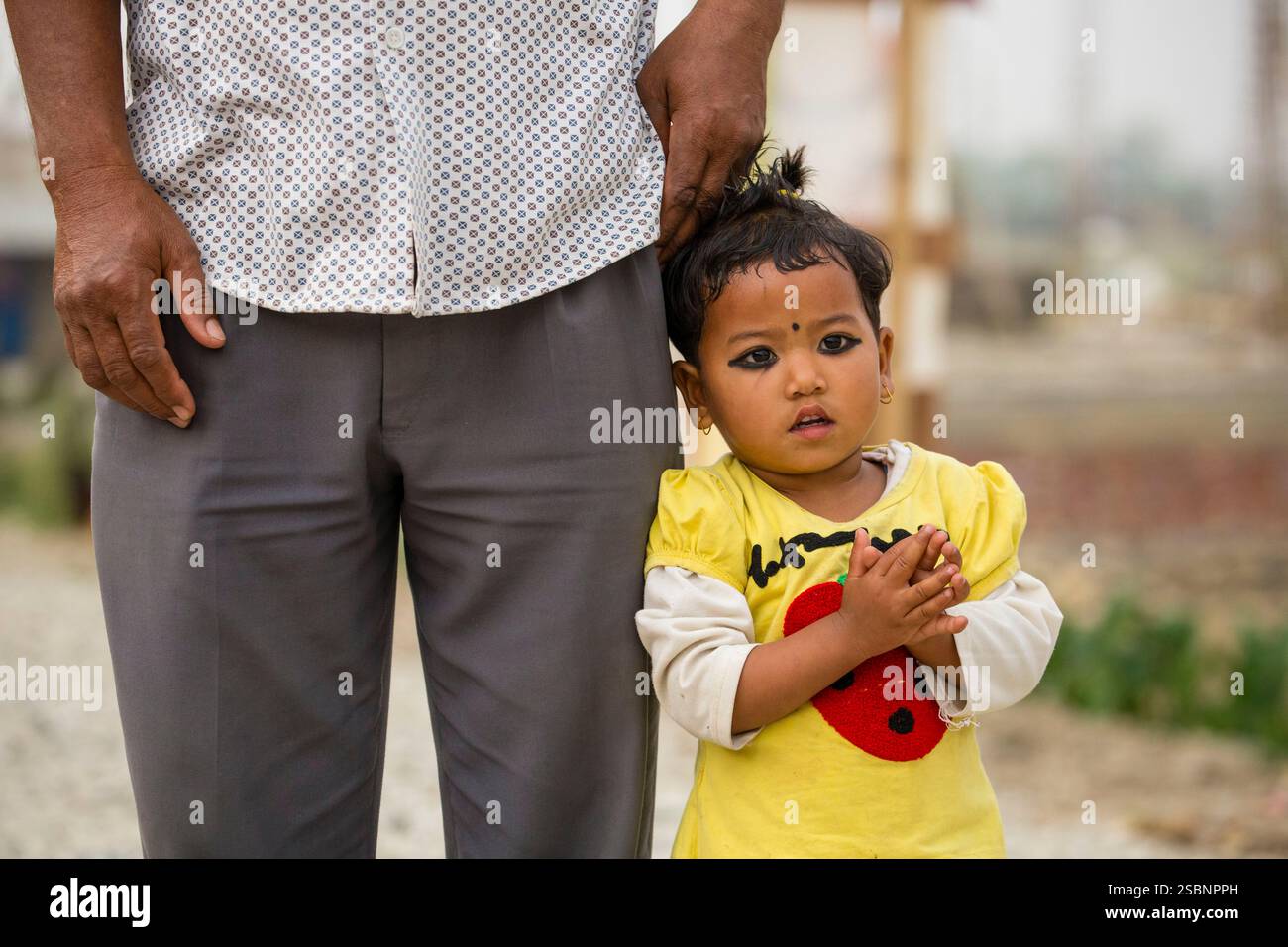 Nepal, Chitwan, Sauraha, girl with her father Stock Photo - Alamy