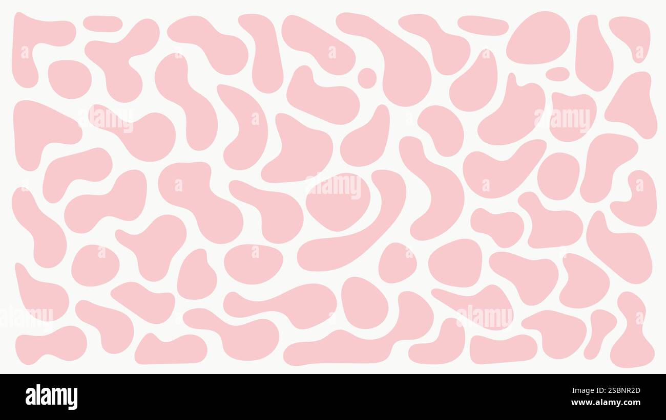 Abstract pink and white pattern with cow or dalmatian spots, featuring ...
