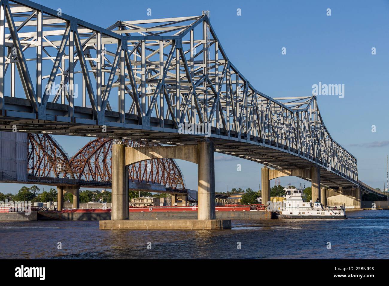 United States, Louisiana, Morgan City, the Long-Allen Bridge over the ...