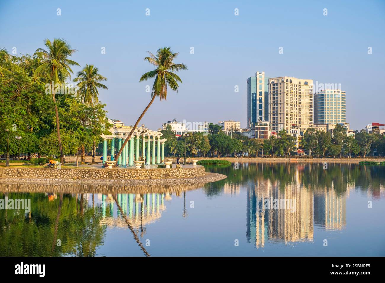 Vietnam, Hanoi, Hai Ba Trung district, Bay Mau Lake in Thong Nhat Park ...