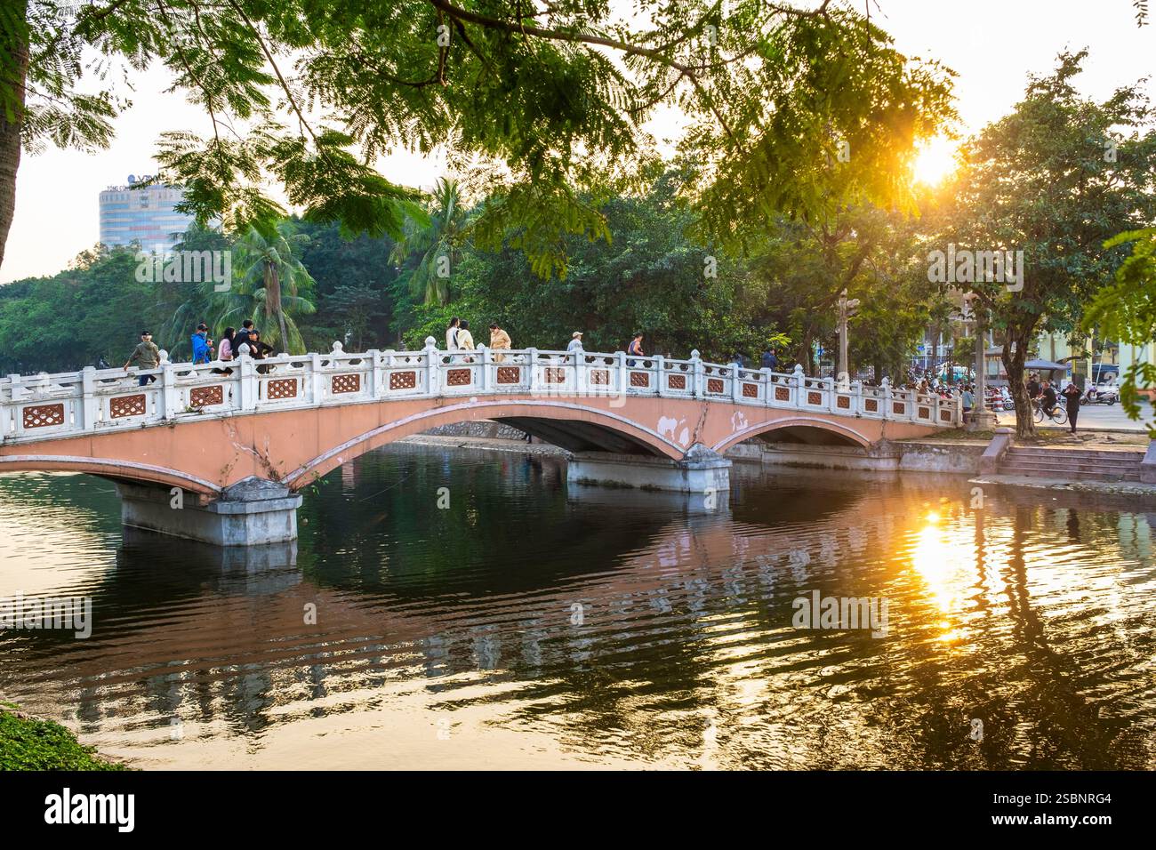 Vietnam, Hanoi, Hai Ba Trung district, Bay Mau Lake in Thong Nhat Park ...
